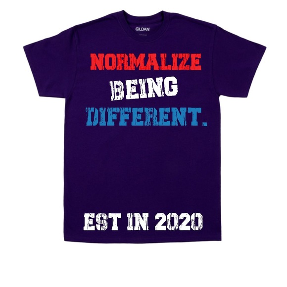 Gildan | Shirts | Normalize Being Different Tshirt | Poshmark